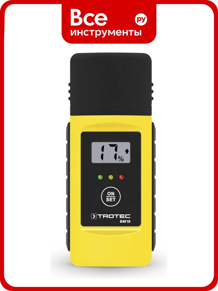 Влагомер Trotec BM18, для дерева и стройматериалов, с подсветкой, батарейка "Крона", 1 шт