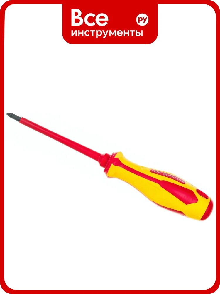 Комбинированная диэлектрическая отвертка KING TONY Slotted/Phillips №1, 100 мм 147E0104