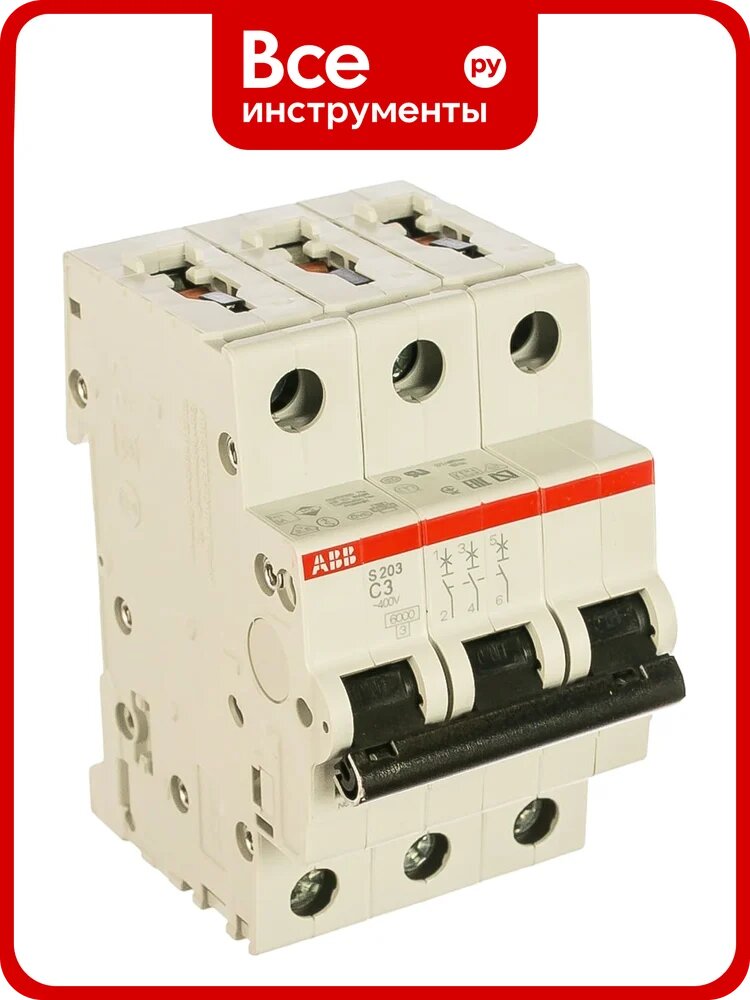 Автоматический выключатель ABB 3-полюсной S203 С3 2CDS253001R0034