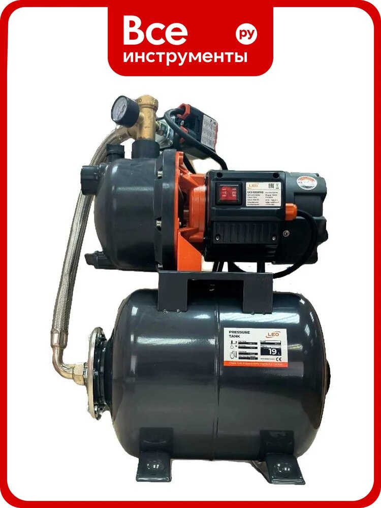 Насосная станция LEO LKJ 1002 PA5 1201, поверхностная, чугунный корпус, 19л