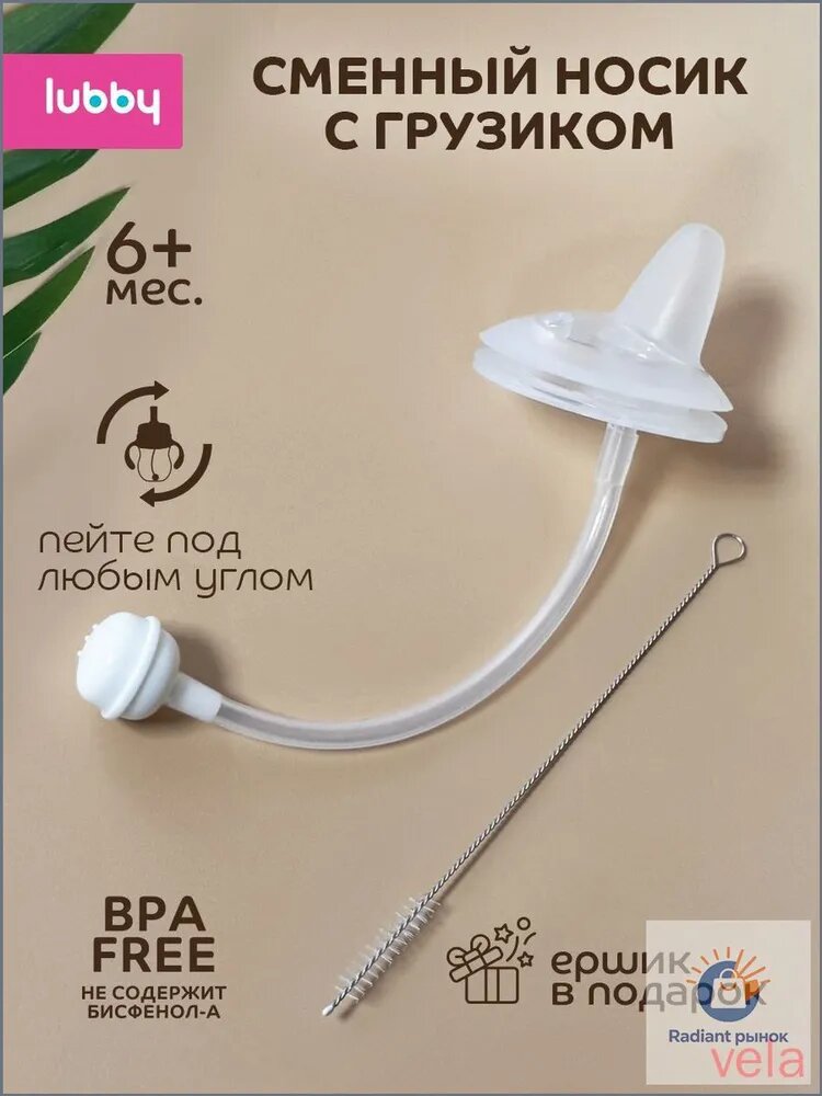 Сменный носик для поильника детского, соска для поильника lubby(прозрачный)