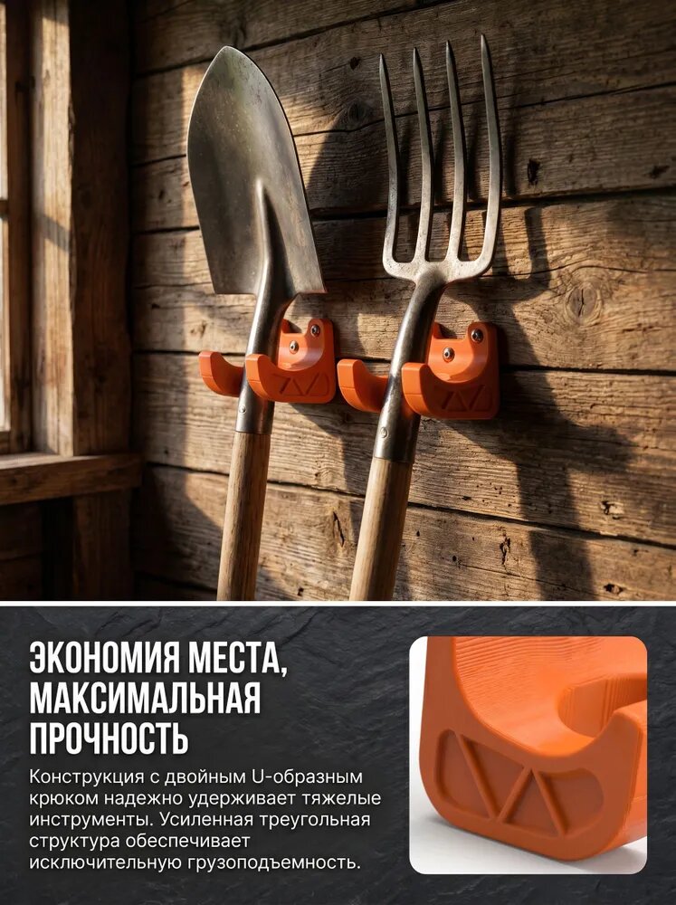 Держатель для садового инструмента, усиленный, 1шт