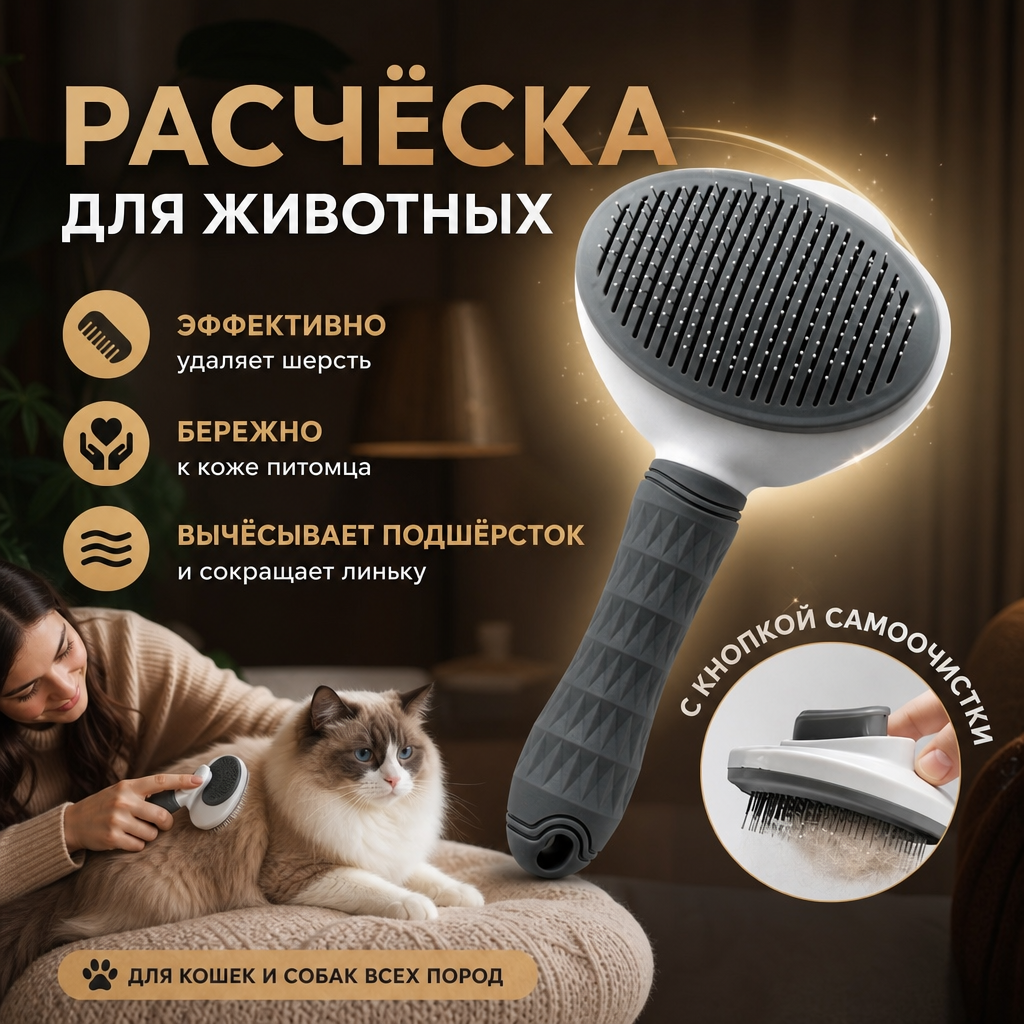 Фурминатор для вычесывания подшерстка питомцев, профессиональный уход, удаление подшерстка