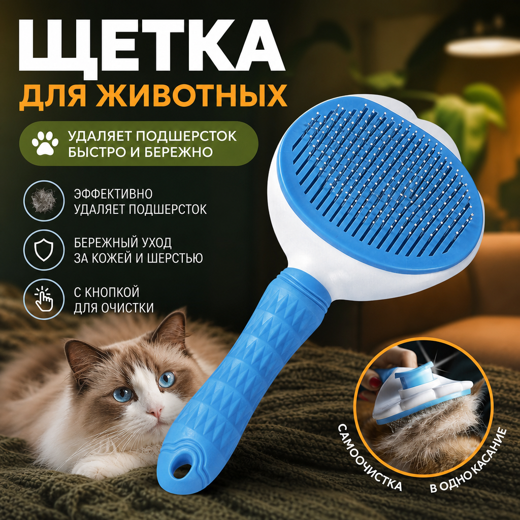 Фурминатор для вычесывания подшерстка питомцев, профессиональный уход, удаление подшерстка, снижает линьку