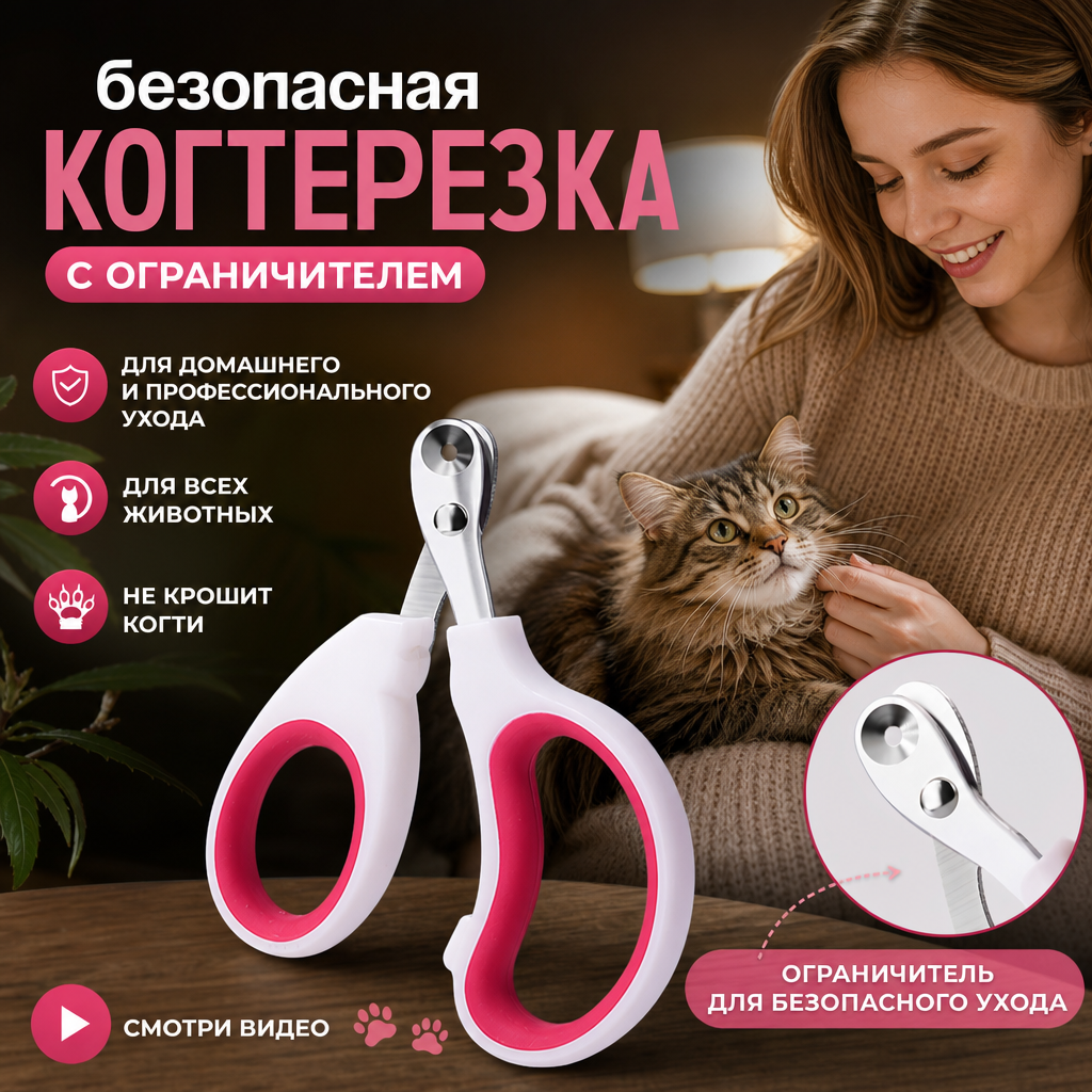 Когтерез для кошек и собак, безопасный, ограничитель безопасности