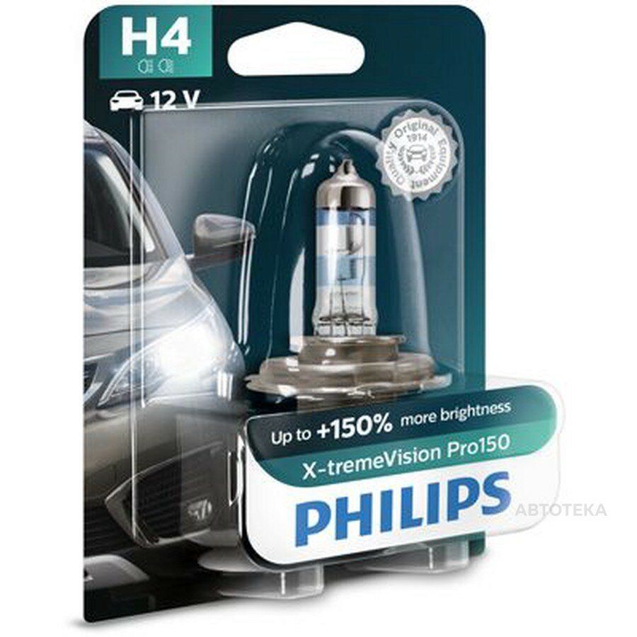 Лампа H4 12V 60/55W P43t-38 XVP (блистер 1шт.) PHILIPS 12342XVPB1