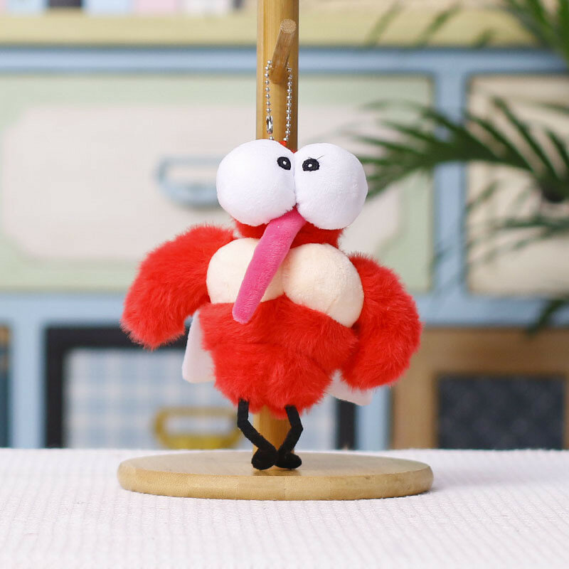 Plush toy entertaining muscle mosquito chareyring cute accessory for gifts and decor, red