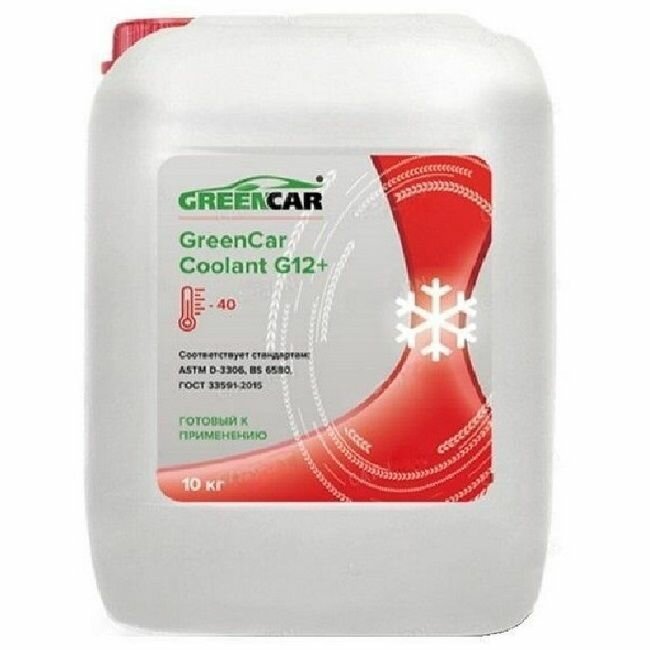 Антифриз GreenCar G12+ (красный) 10л