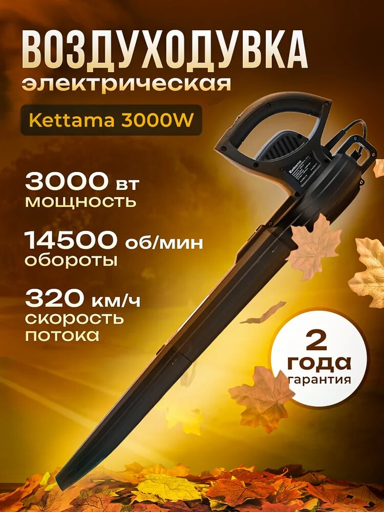 Воздуходувка садовая электрическая KETTAMA 3000W / снегоуборщик