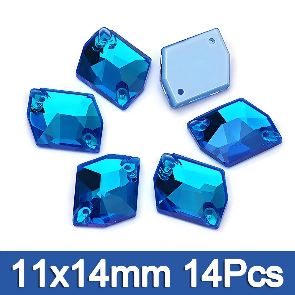 Стразы Cosmic Blue 11x14mm, 14шт