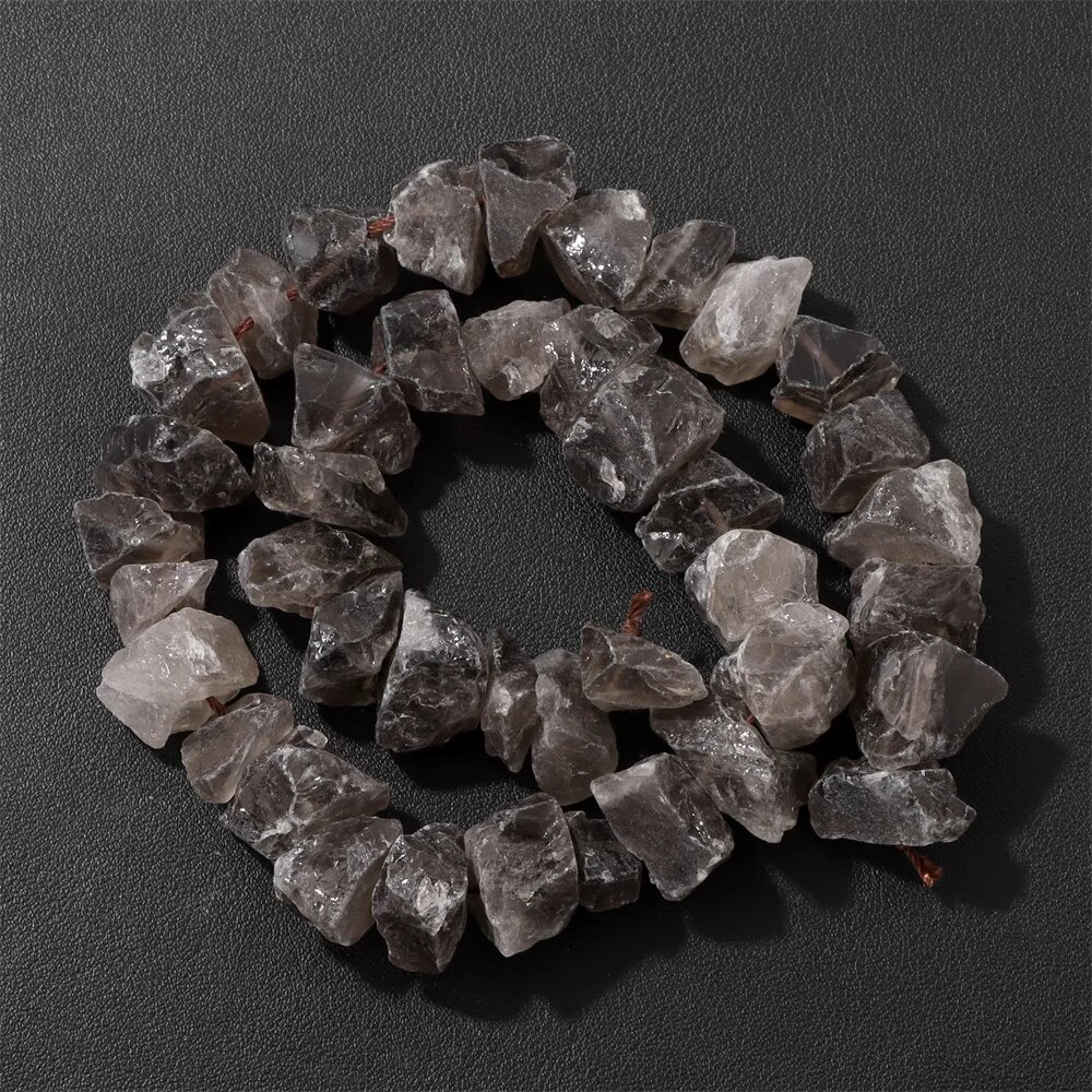 Бусины из дымчатого кварца, 10-13 мм, Серый, NO.7