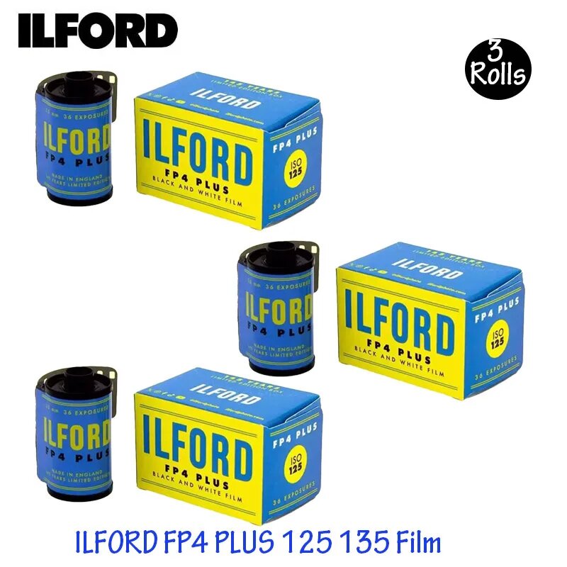 ILFORD FP4 PLUS 125 Черно-белая пленка 35мм (1-10 рулонов) 3 Rolls