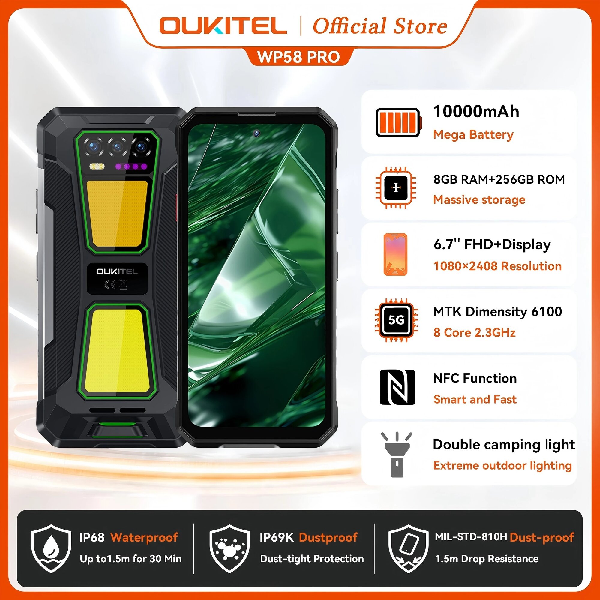 Смартфон Oukitel WP58 Pro, 8/512ГБ, global