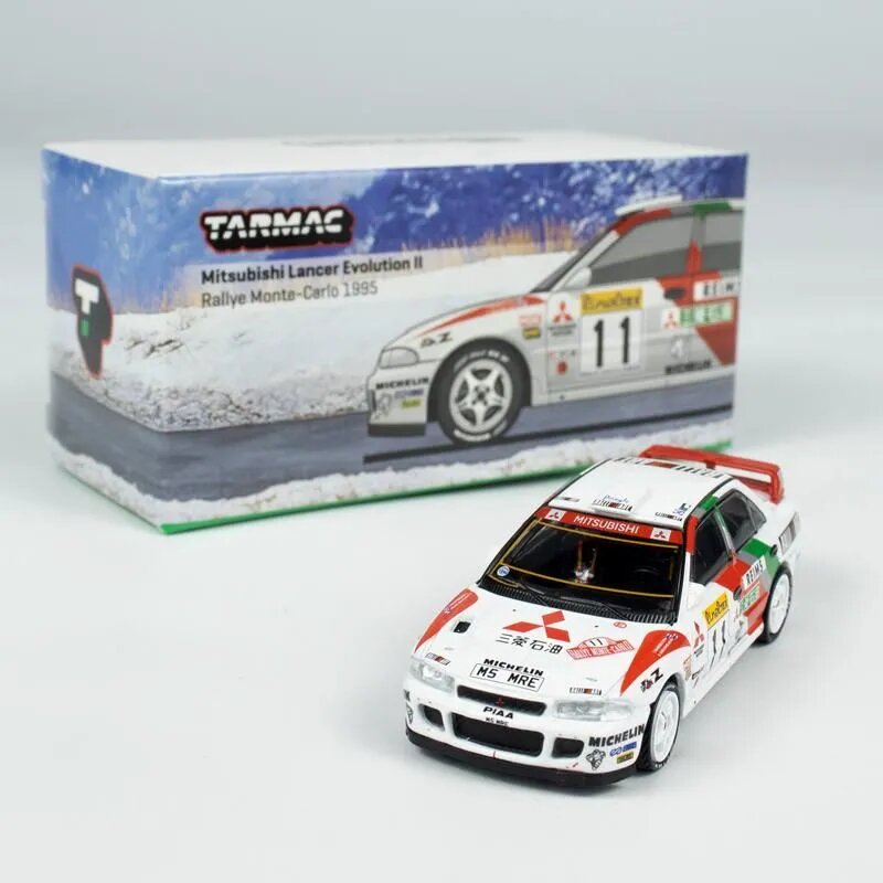 Машинка Tarmac Works TW 1/64 Mitsubishi Lancer Evolution II T64G-049-95MCR11 Die-cast Alloy Car Model Collection Display Gift