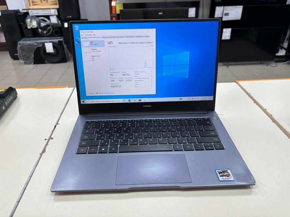 Ноутбук Huawei nbl-WAQ9R; Ryzen 5-5500U, AMD Radeon (TM) Graphics, 8 Гб, 240 Гб, Нет, б/у, уценка