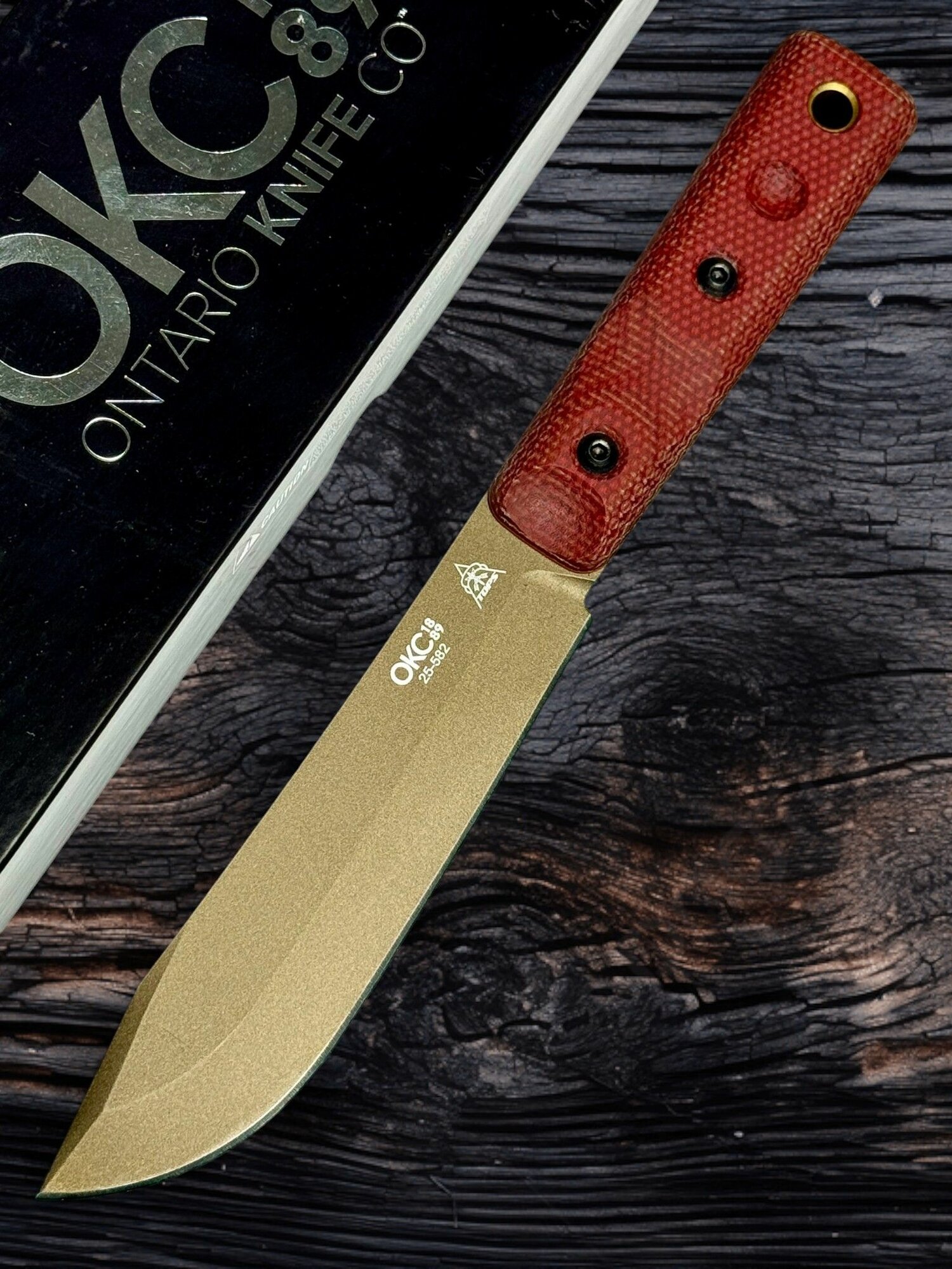 Нож Ontario ON7026 XL Hunter Fixed Blade Red Mic