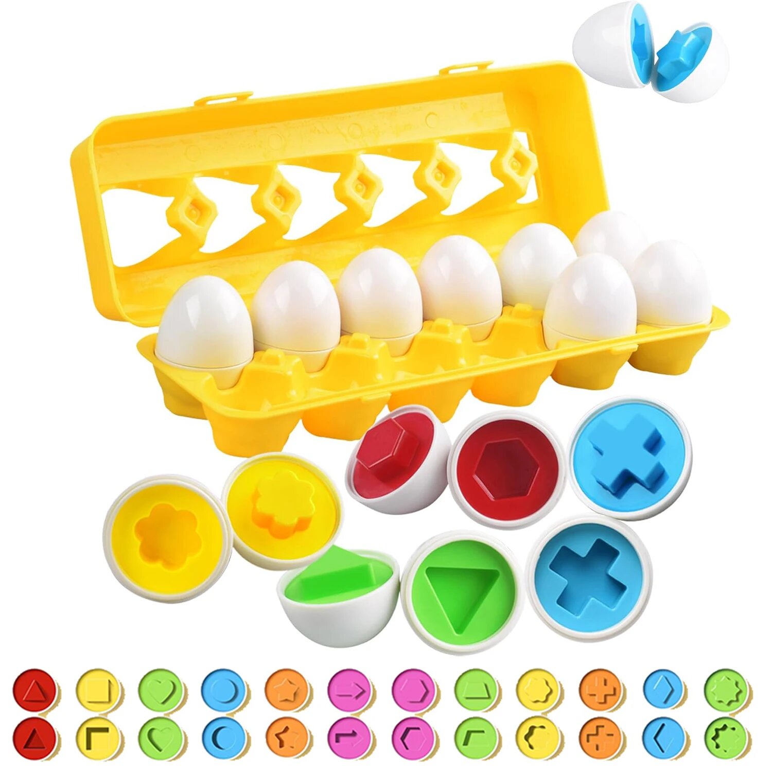 Соответствующие яйца, игрушка, набор из 12 штук 12x Shape Eggs