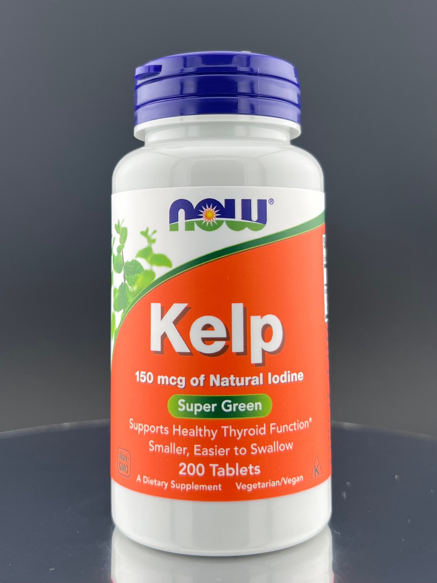 Йод органический NOW Foods Kelp, для иммунитета, щитовидки, нервной системы, 150 мкг, 200 таблеток