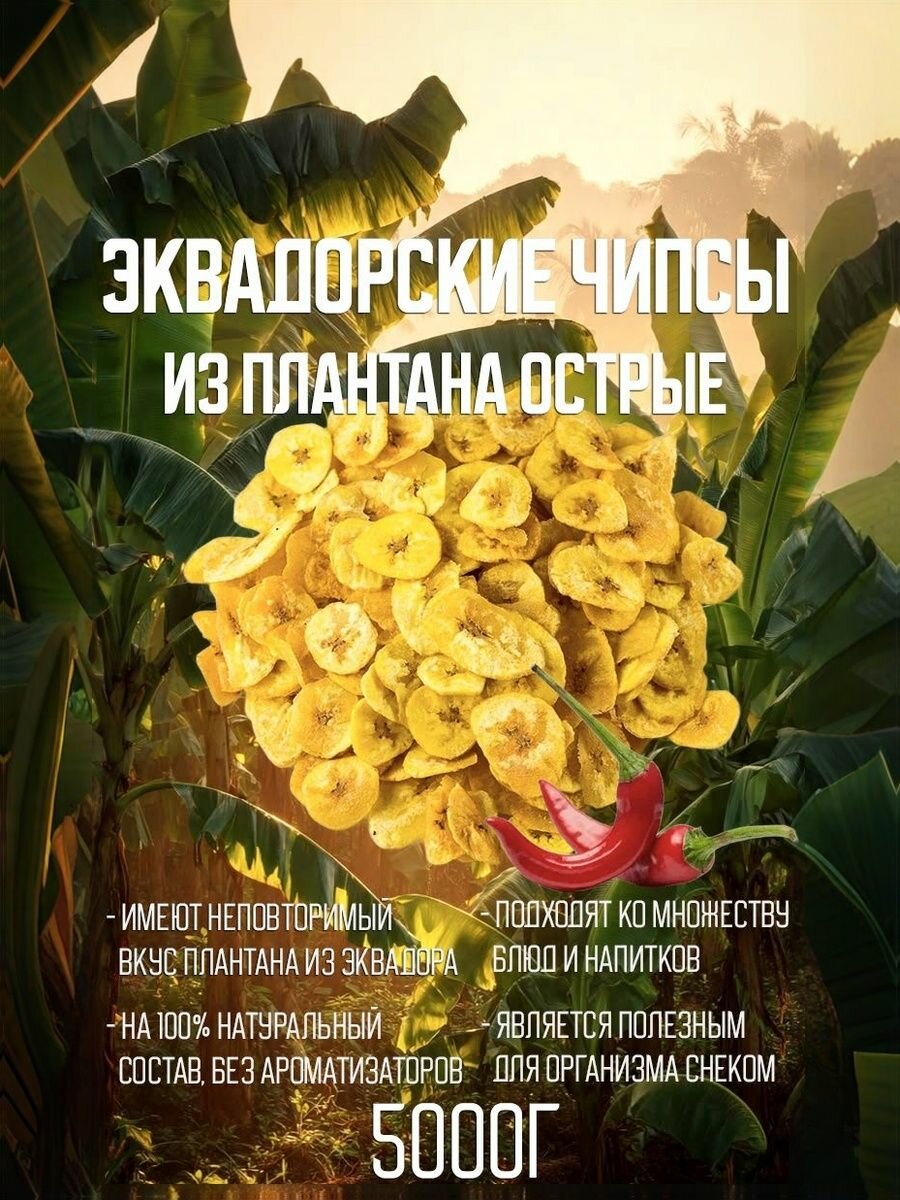 Чипсы овощные из Плантана острые 5000г