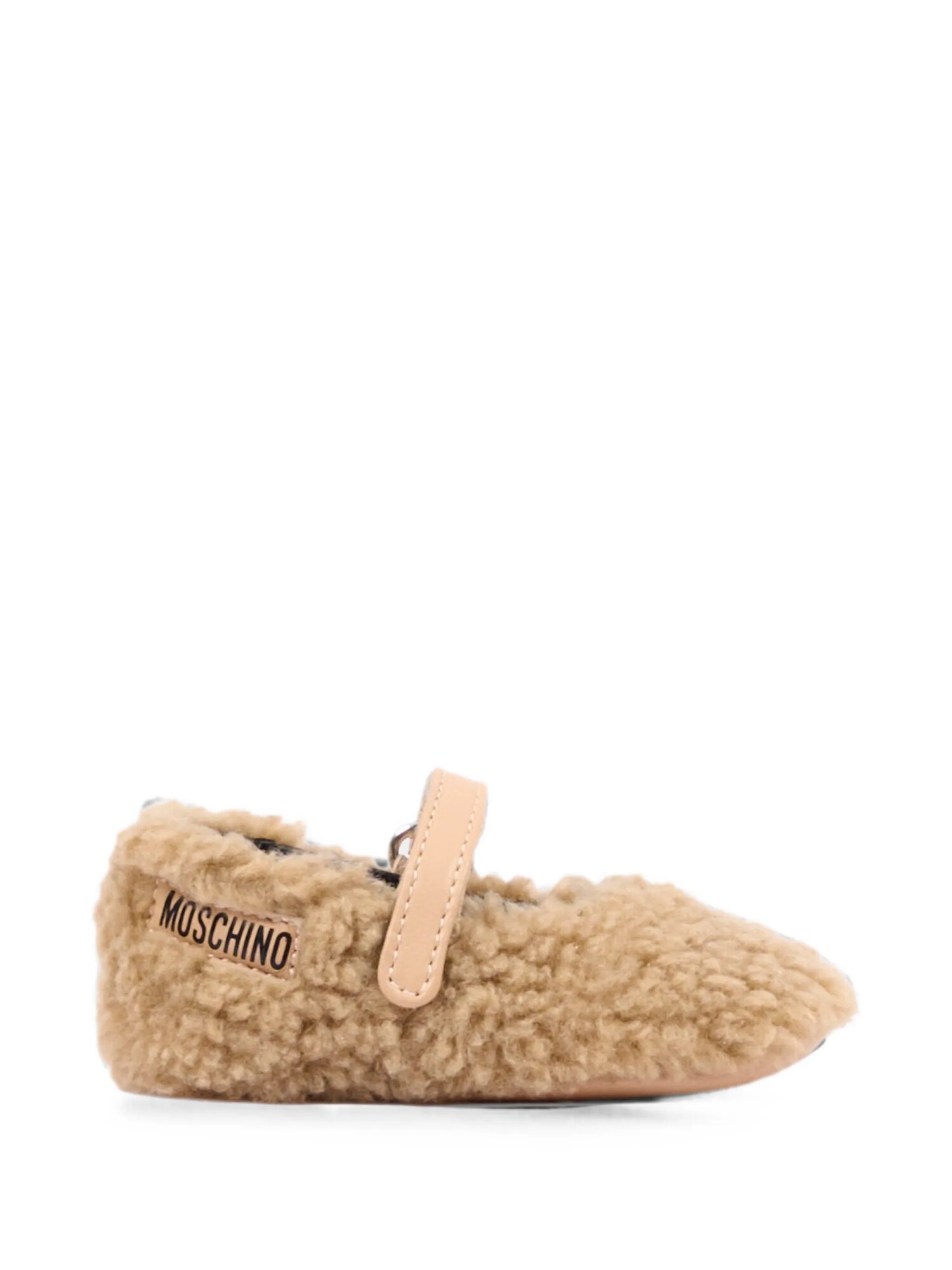 Балетки MOSCHINO Faux-shearling touch-strap ballet flats