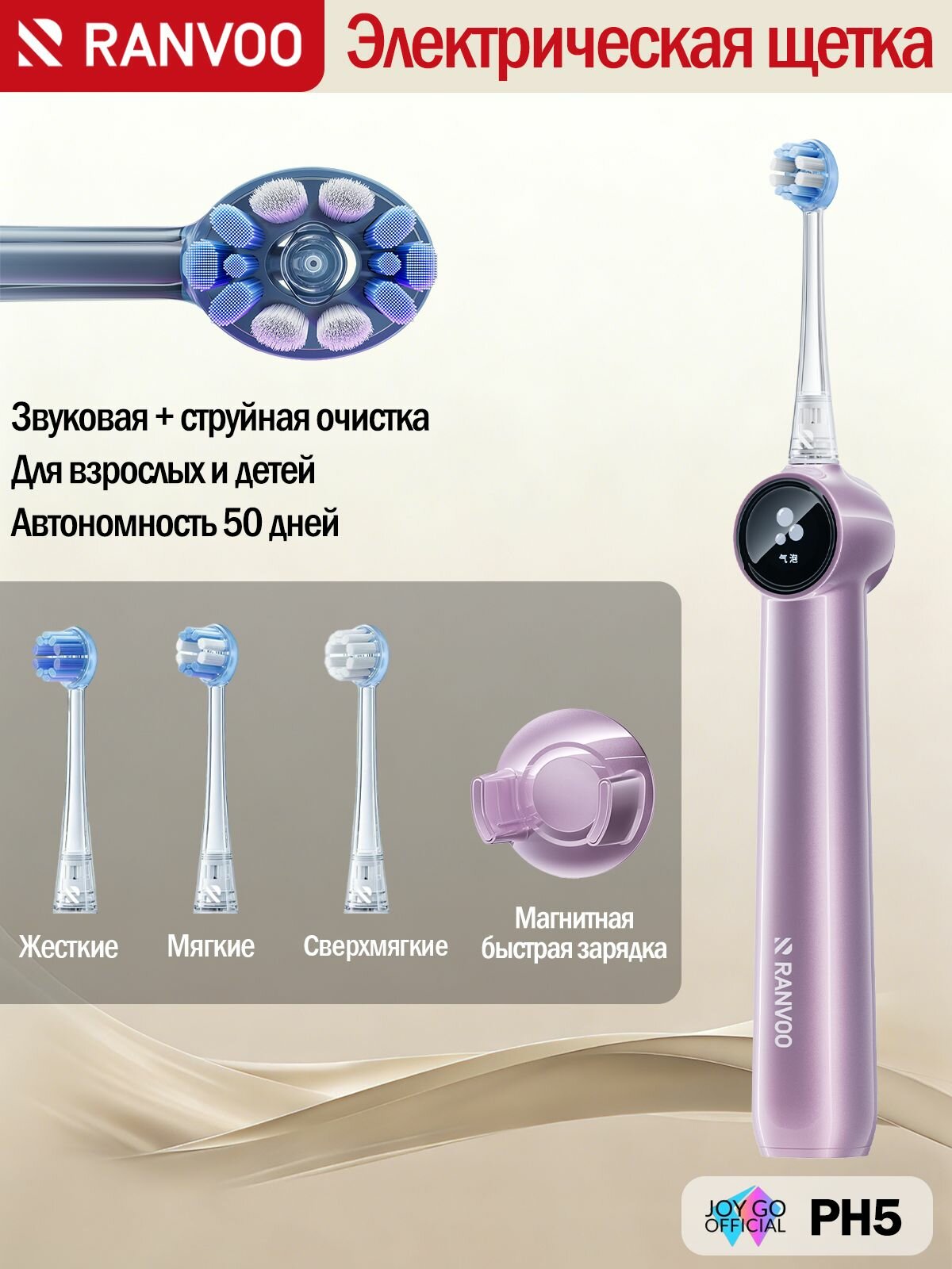 RANVOO Электрическая зубная щетка RANNVO HP5 фиолетовый