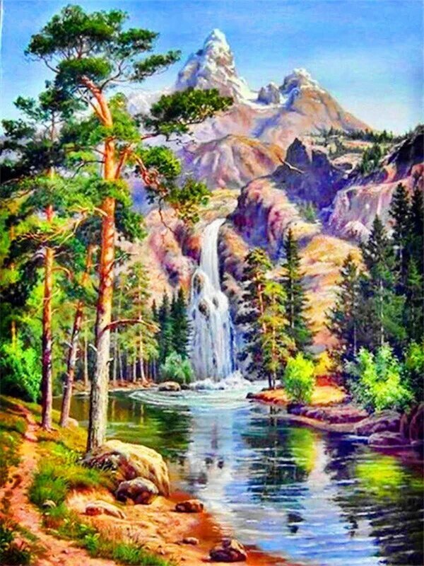 Алмазная мозаика пейзаж, Цвет 8823