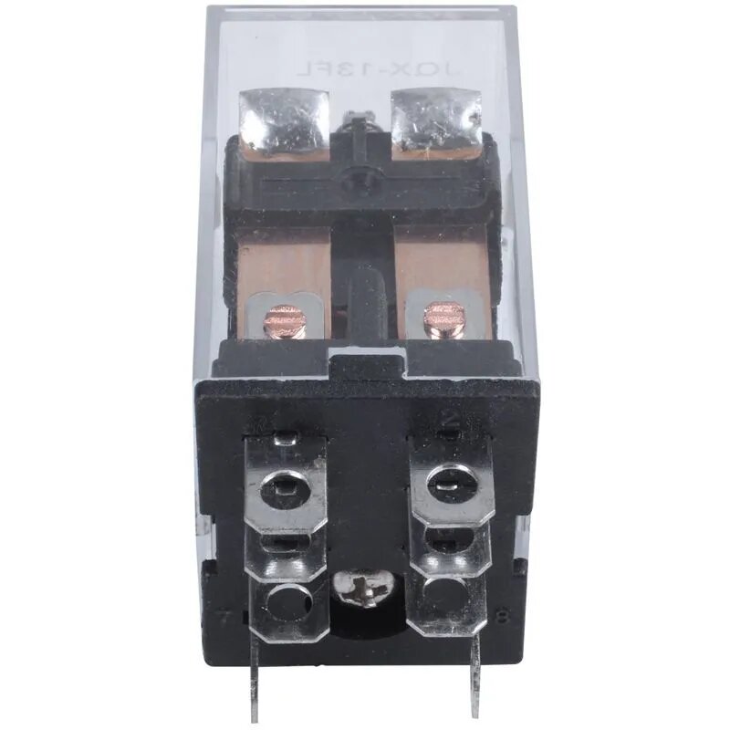 Электромагнитное реле JQX-13F LY2 AC 24V с катушкой, 8 контактов, двухпозиционным переключателем и красным светодиодом.