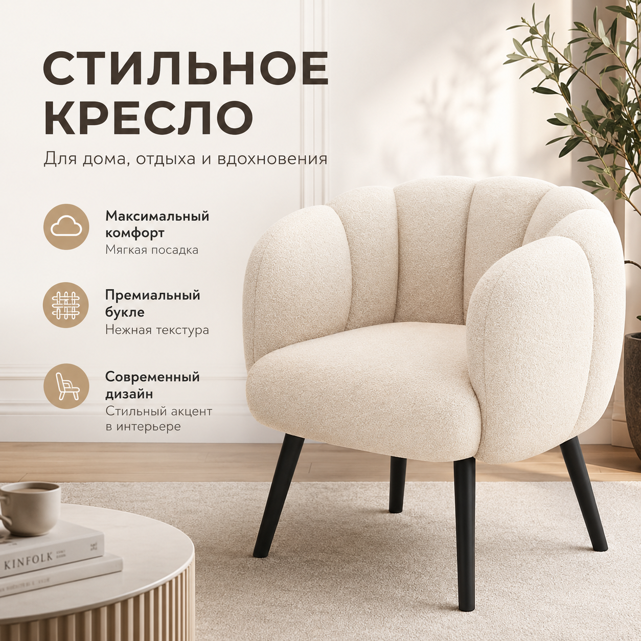 Мягкое кресло-стул для спальни, туалетного столика и маникюра, высококачественная овчина