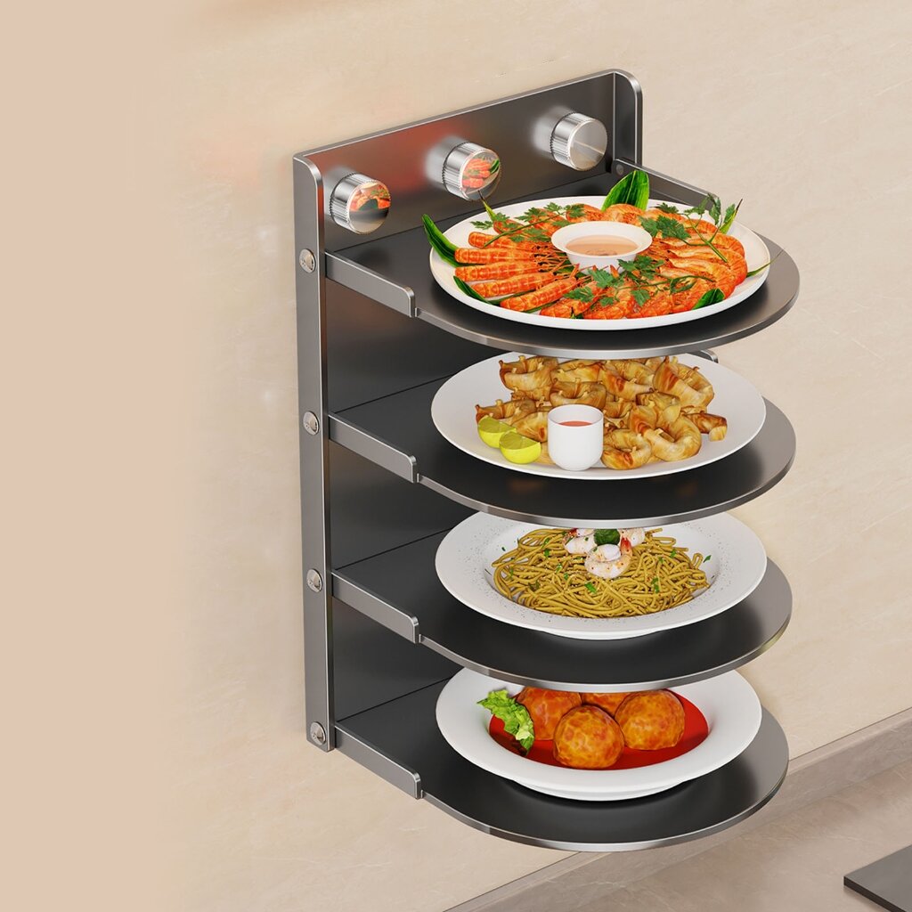 Вертикальная кухонная полка для хранения на столешнице, подставка для тарелок и мисок, органайзер 44x33x22 см
