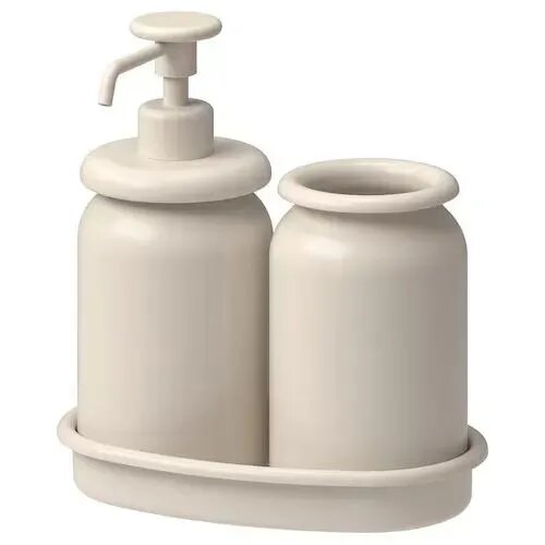 IKEA Дозатор для жидкого мыла из стали, бежевый, 3 шт, настольный, 500 г