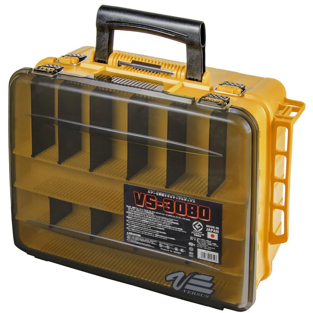 Ящик рыболовный Versus VS-3080 Yellow 480x356x186мм ABS пластик