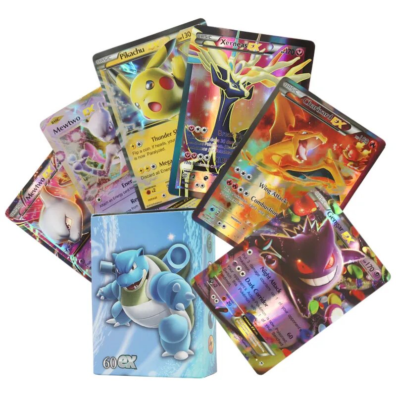 60/100 шт. карточек Pokemon, английская версия, MEGA GX Vmax TAG EX, коллекционные карточки, игрушки, подарок для детей