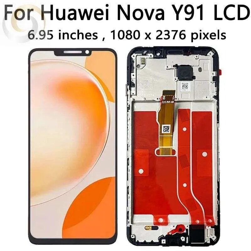 6,95-дюймовый IPS LCD-дисплей для Huawei Nova Y91, STG-LX1, STG-LX2, Huawei Enjoy 60x, LCD-дисплей с рамкой, сенсорный экран, панель управления.