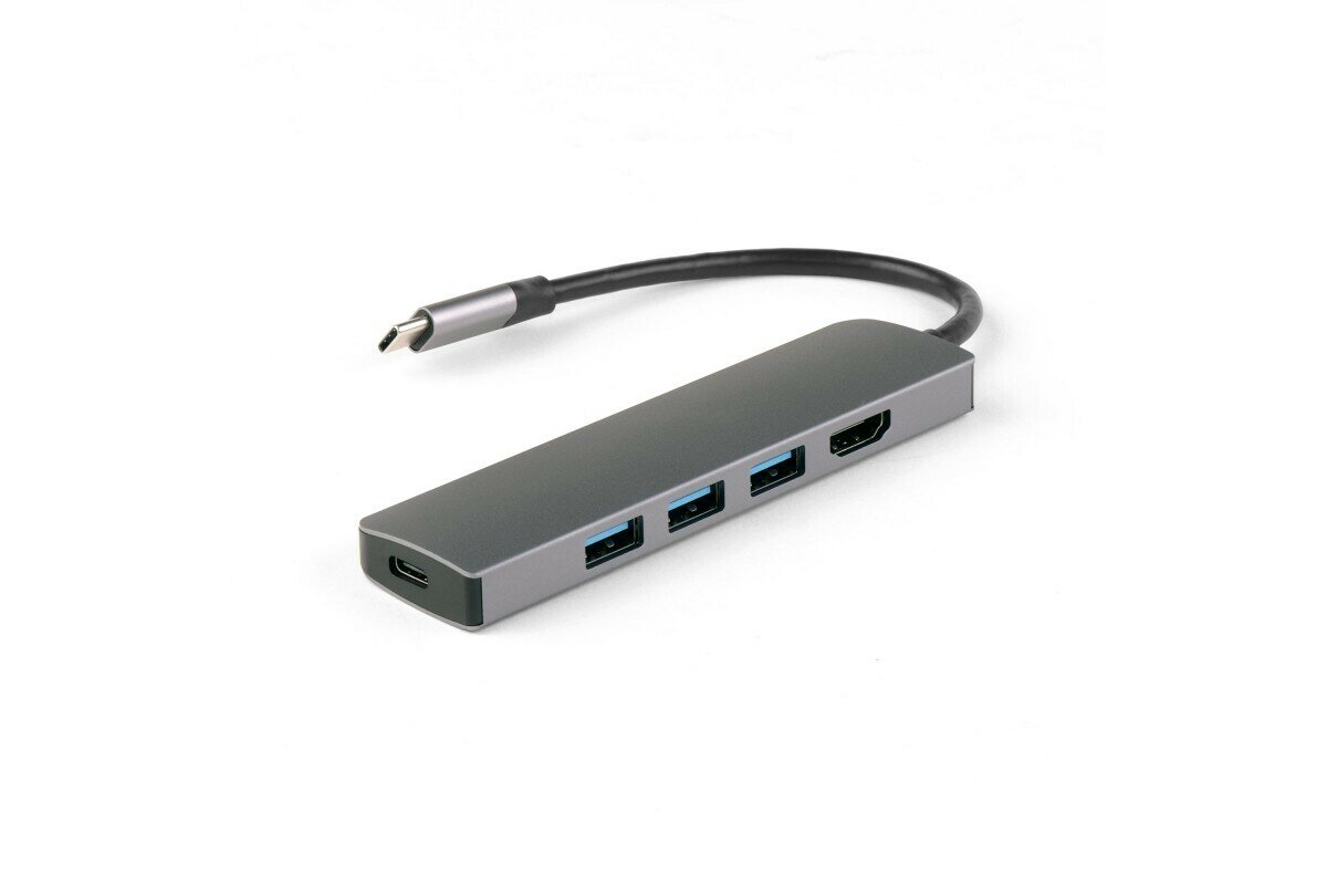 USB-хаб IQFuture IQ-C5 Type-C (3xUSB 3.0, USB Type-C, HDMI), Серый Док-станция IQ-C5