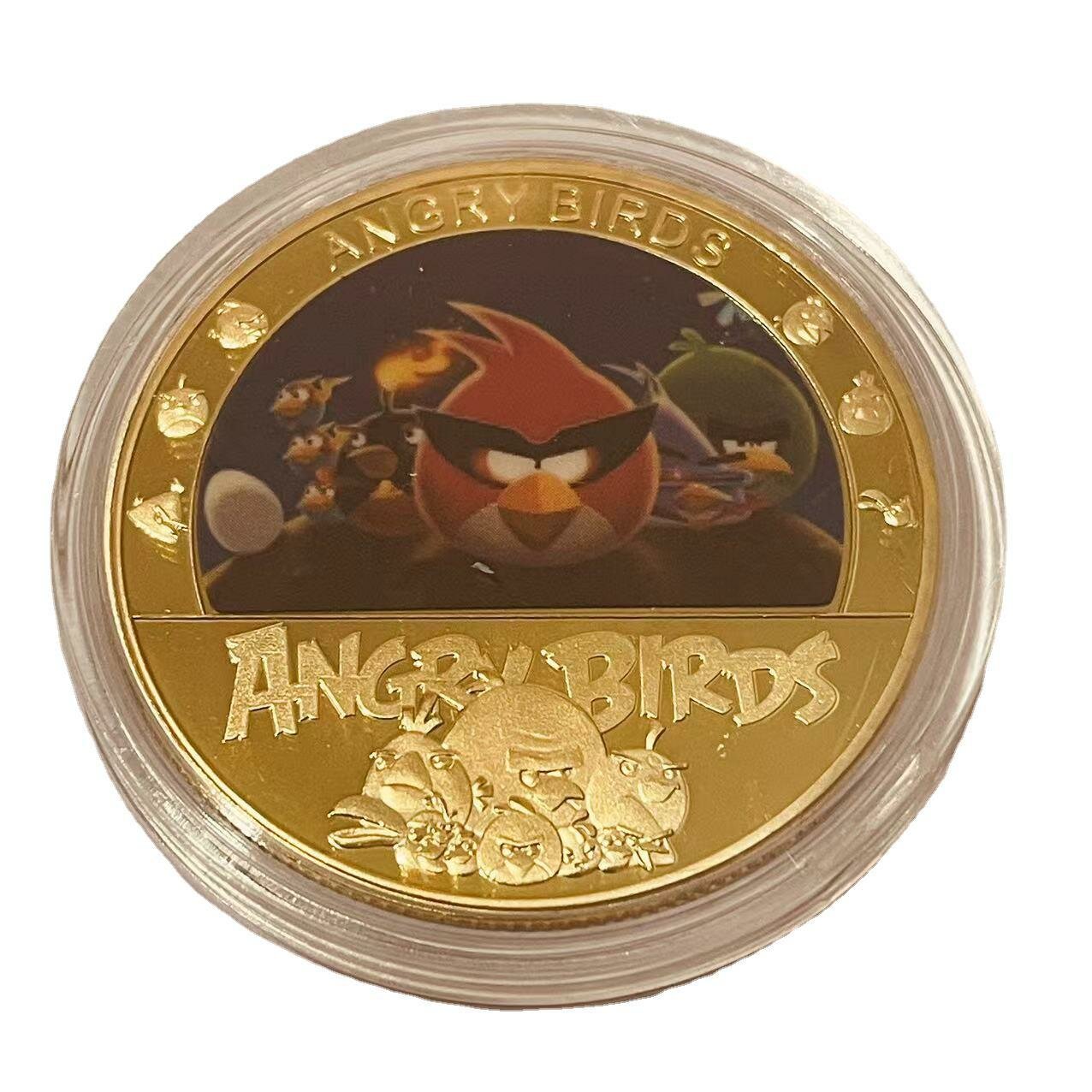 Официальный значок Angry Birds коллекционный 40 мм диаметр стиль два премиум металлическое покрытие