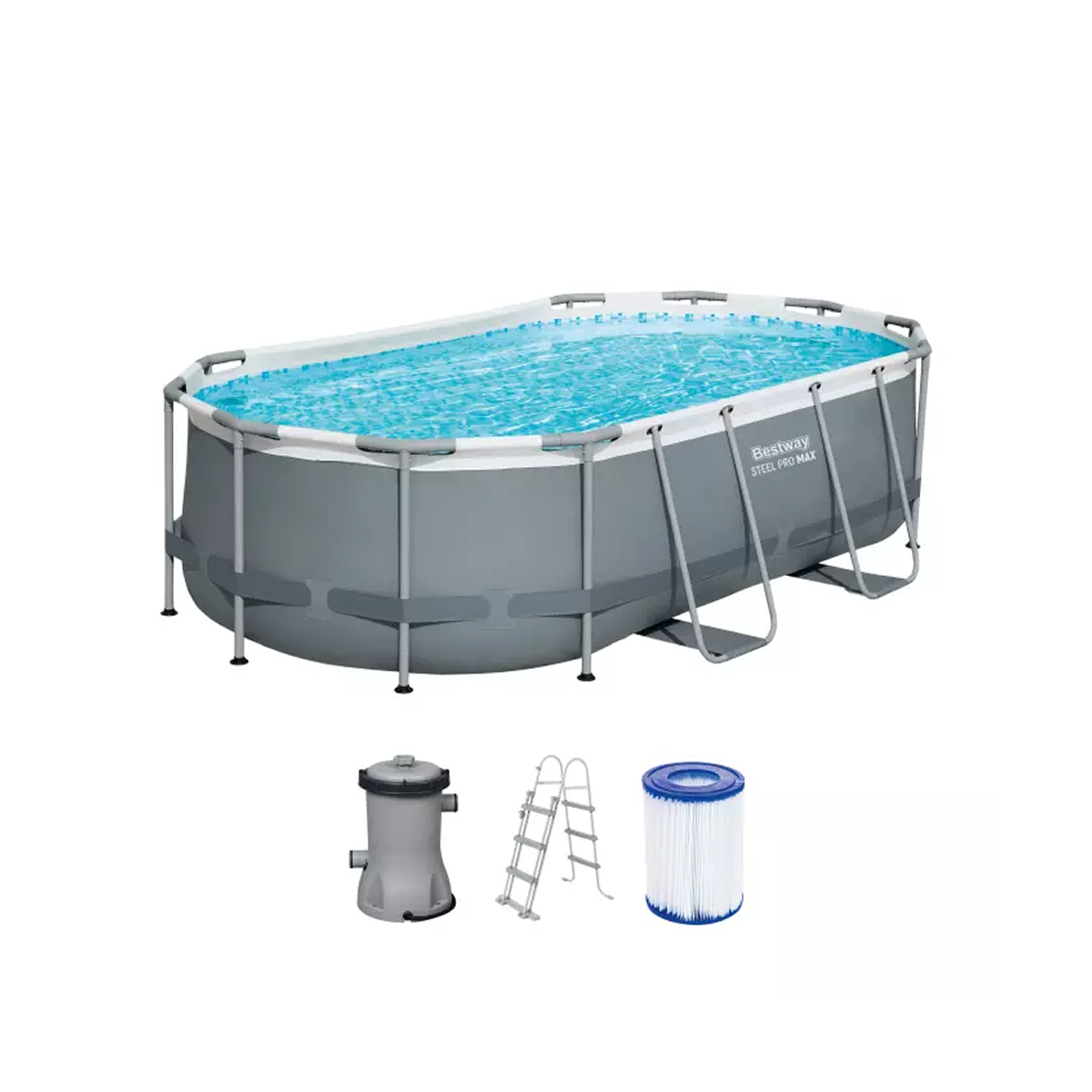 Bestway 56620 BW Каркасный бассейн Power Steel 427х250х100см, 7250л, фил.-насос 2006л/ч, лестница
