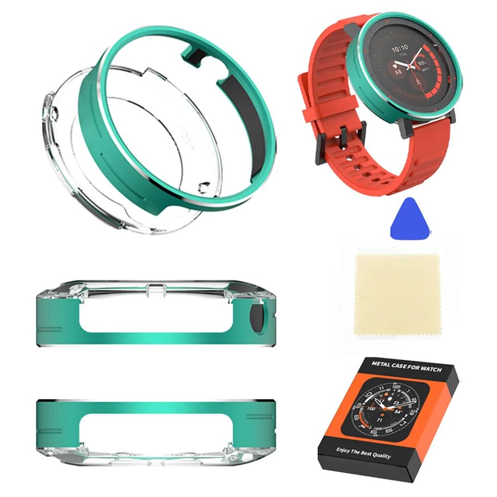Металлический чехол для смарт-часов CMF BY NOTHING Watch 3Pro, ярко-зелёный, ударопрочный, лёгкий