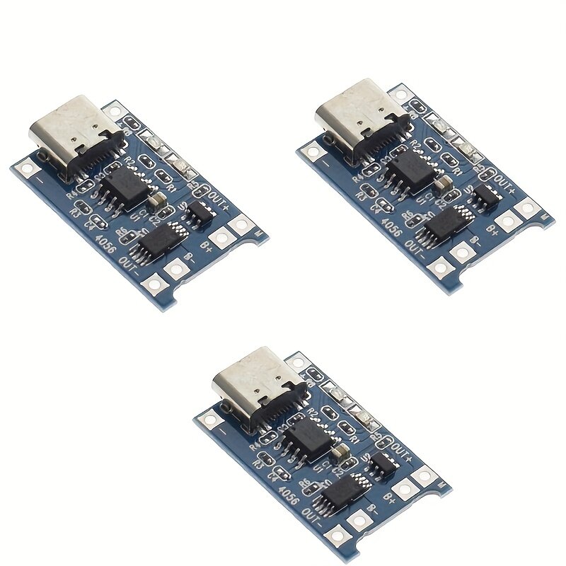 3 шт. Модуль зарядки и разрядки TP4056 с интерфейсом Type C, защита аккумулятора 18650, BMS 5V 1A, плата зарядки литиевых батарей