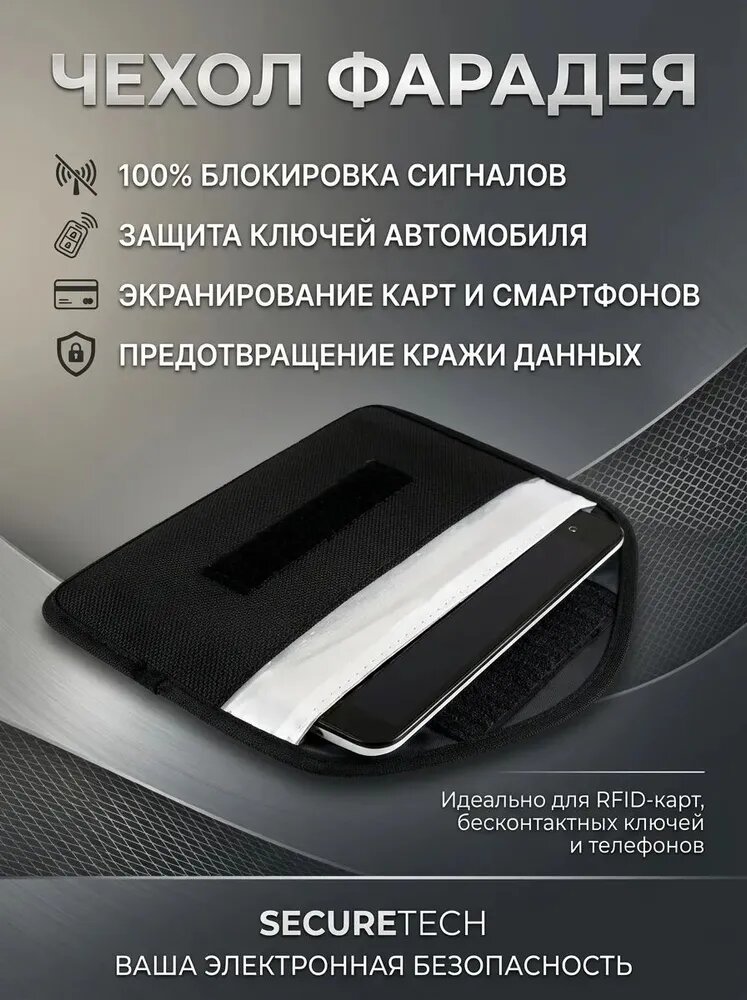 Чехол для телефона экранирующий, сумка с защитой от излучения радиоволн, противоугонный кошелек Фарадея для смартфона с отделением для пластиковых карт