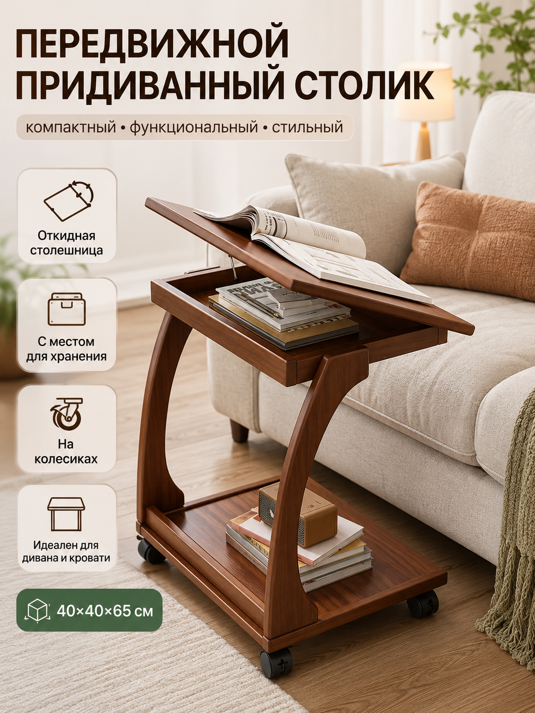 Барная стойка для кухни современная, компактная, износостойкая, для дома и квартиры