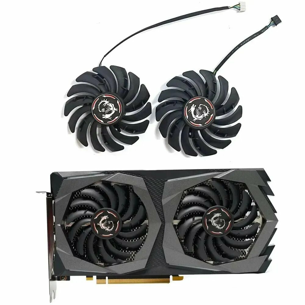 Комплект кулеров для видеокарт MSI GamingX RTX 2060. 87мм, 2х4pin. PLD09210B12HH, PLD09210S12HH