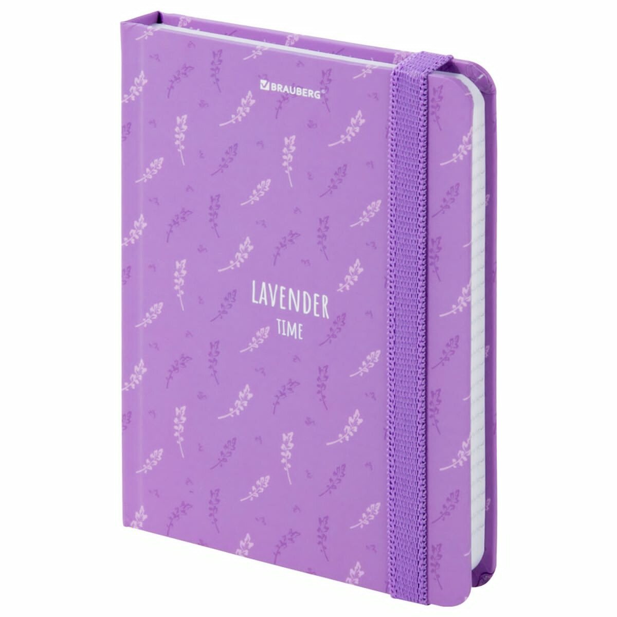 Блокнот 96л, А6 Brauberg Lavender, клетка, твердая обложка, с резинкой (113738), 36шт.