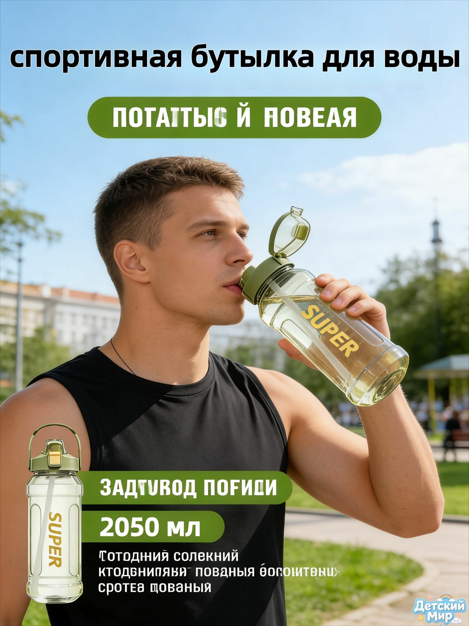 Спортивная бутылка, 2050 мл