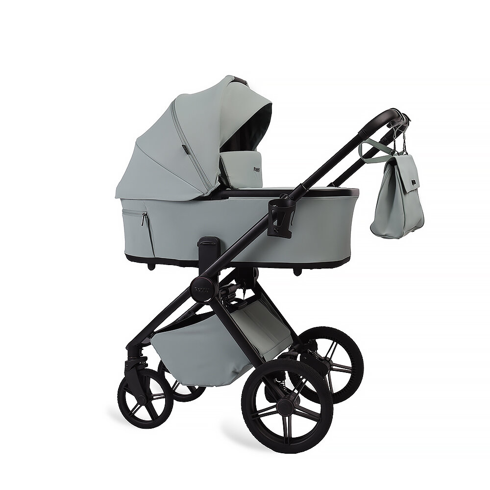 Коляска детская Peppy Monaco Plus 2 в 1 Mint (мятный), рама черная