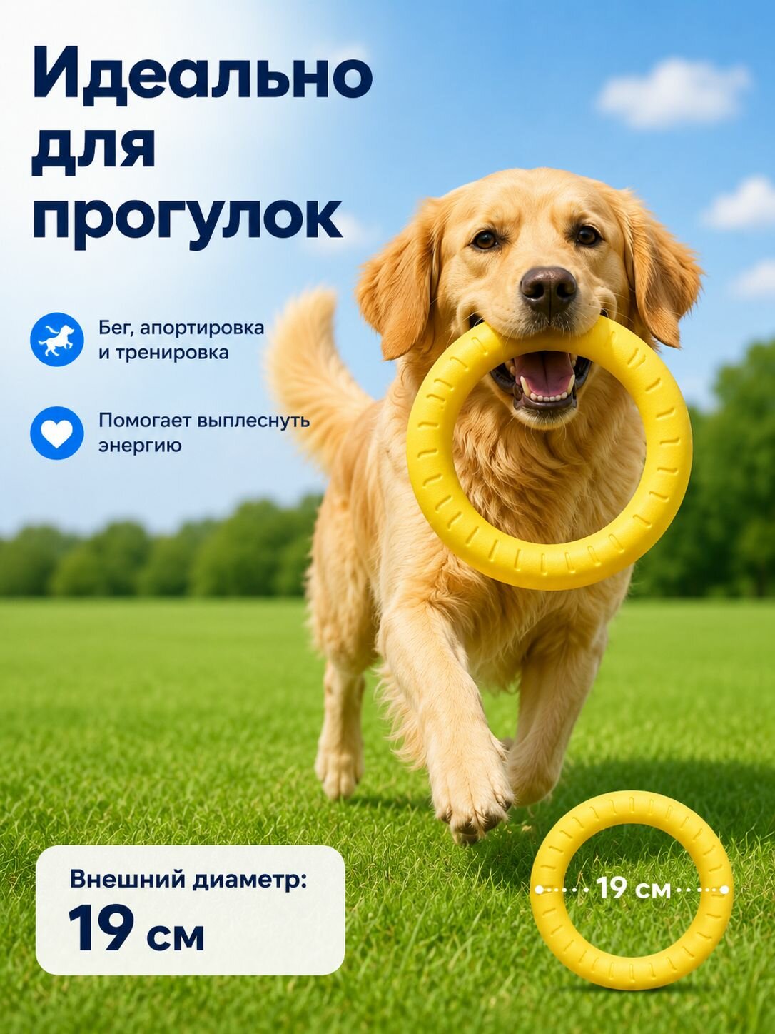 Игровое кольцо для собак из EVA, диаметр 17 см, прочное и упругое, для перетягивания, тренировки и интерактивных игр тренировочное кольцо интерактивная игрушка