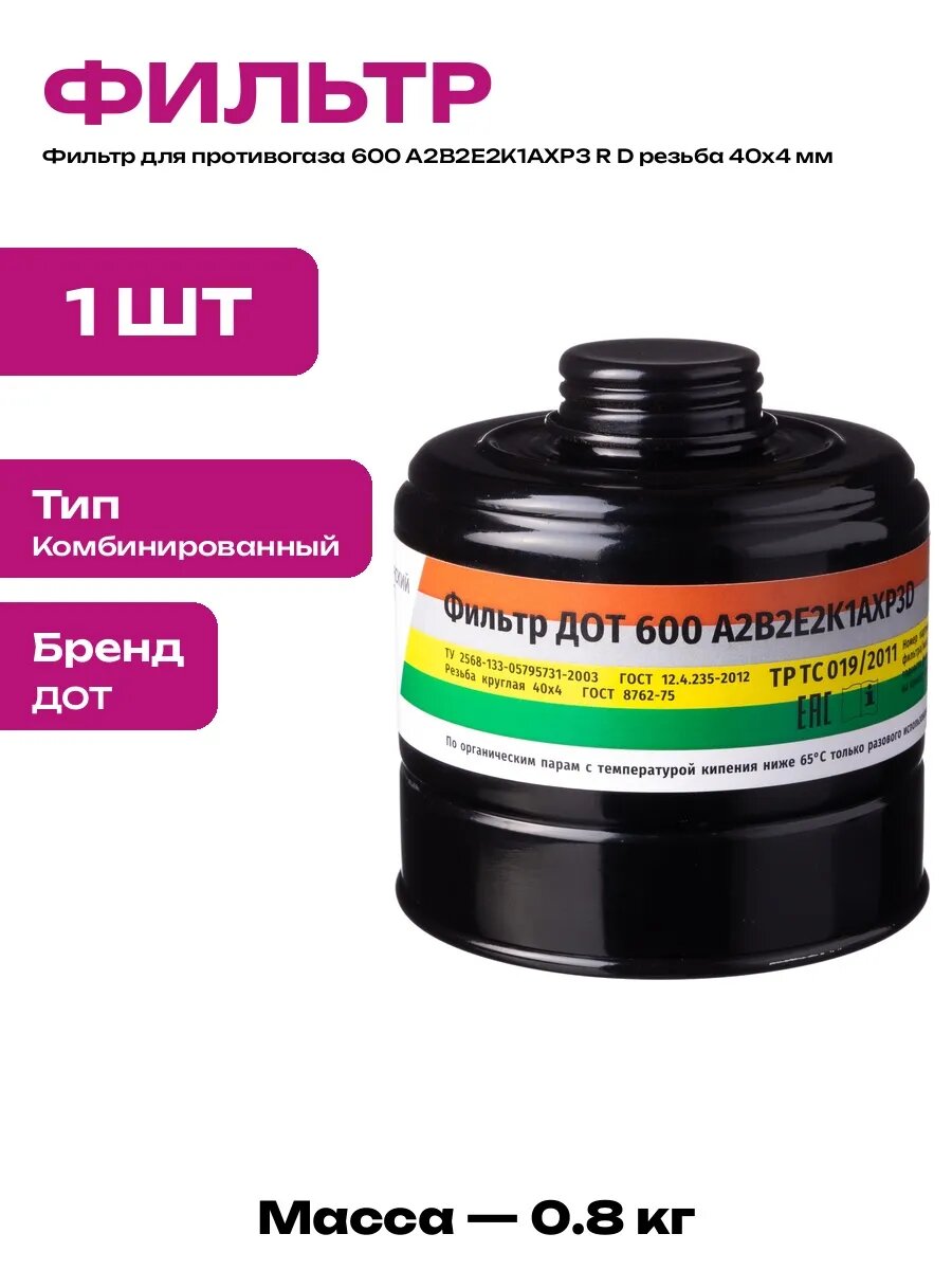 Фильтр для противогаза резьбовой защита органов дыхания