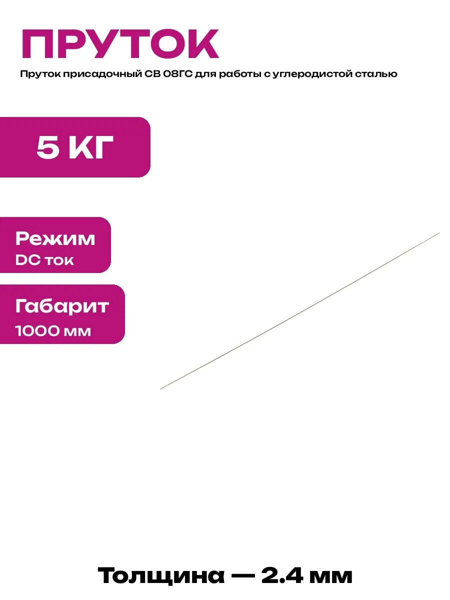 Пруток для аргонодуговой сварки 2.4 мм присадочный 1000 мм