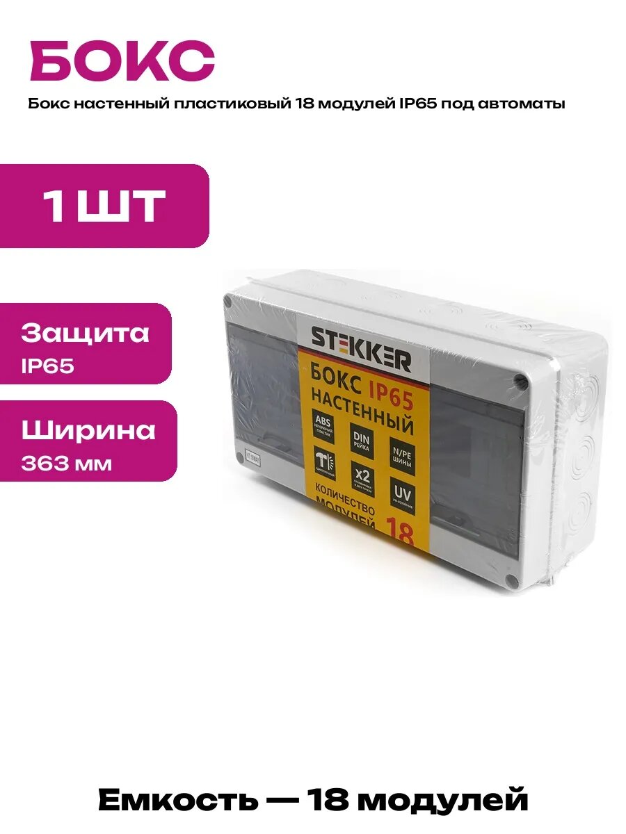 Бокс для автоматов 18 модулей навесной с шиной заземления