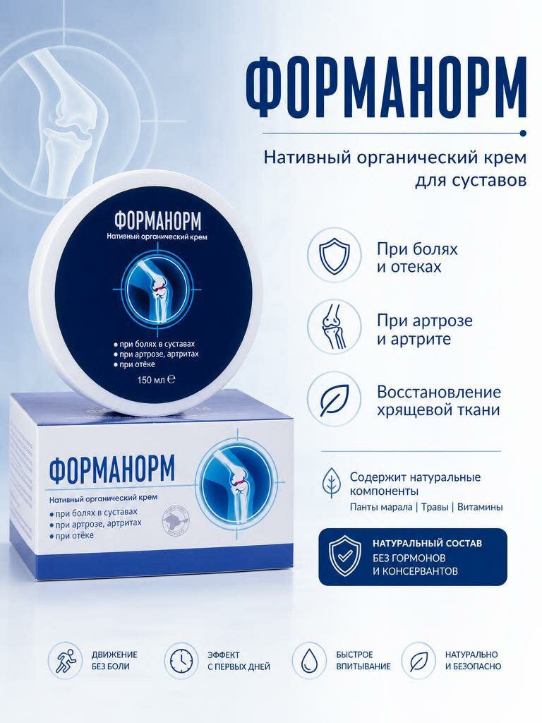 Форманорм Doctor Oil крем при болях в суставах, при артрозе, артрите, отеке для ног, рук и тела