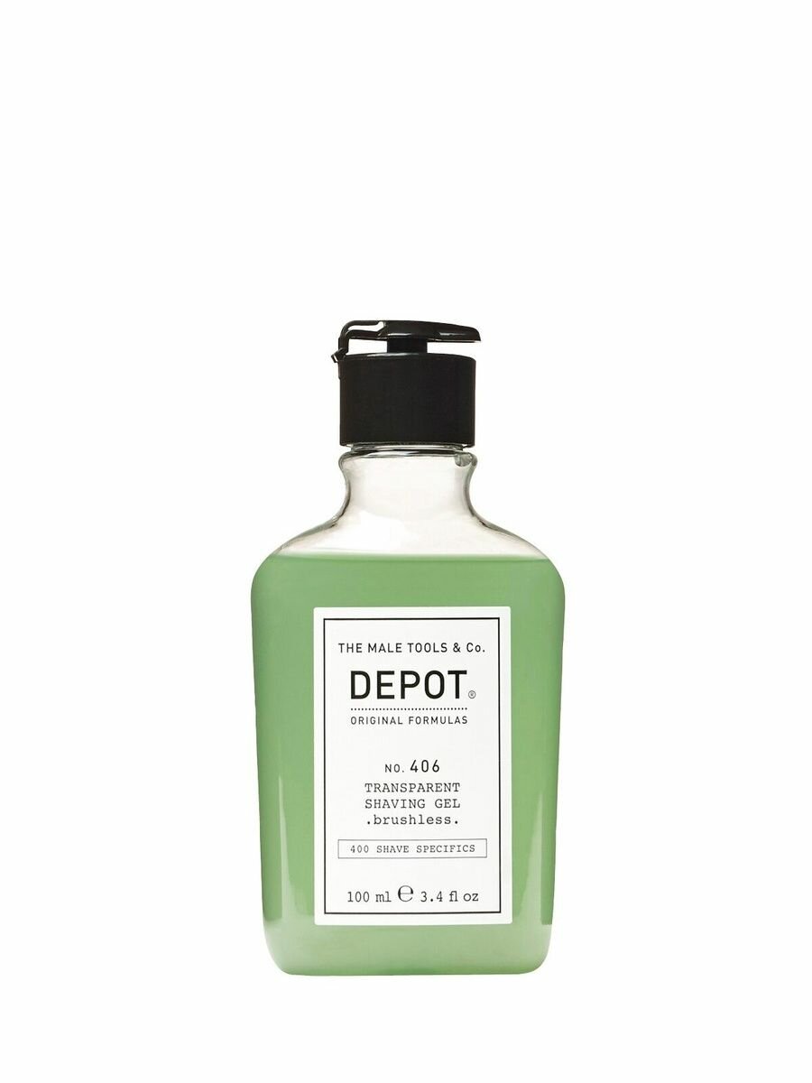 DEPOT Прозрачный гель для бритья без помазка No. 406 Transparent Shaving Gel Brushless 100 мл